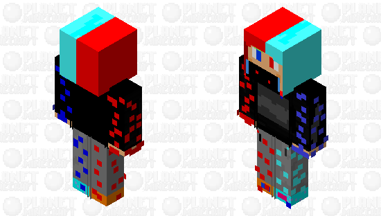 Back to front_Red and blue Minecraft Skin