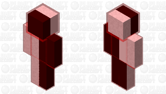 Red Glowing Black and White Minecraft Skin