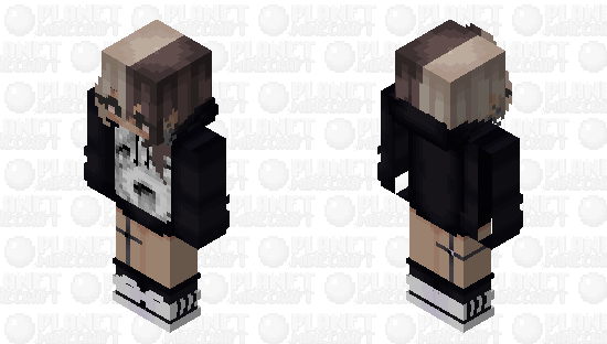 split dyed hair girl Minecraft Skin