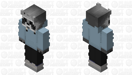 Raccoon Ocean Light Blue Minecraft Skin