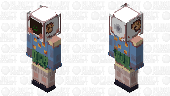 Computer head goes for a sunshine beach walk ! Minecraft Skin