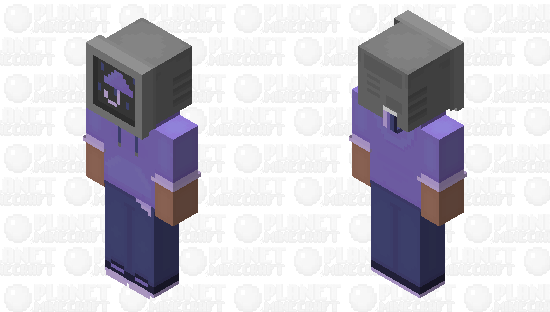 purple hoodie tv head -3- Minecraft Skin