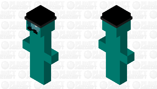 among us (teal with top hat and mustache) Minecraft Skin