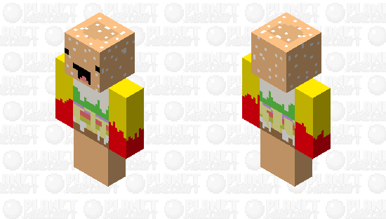 Burger 🍔 skin with fries 🍟 for arms Minecraft Skin