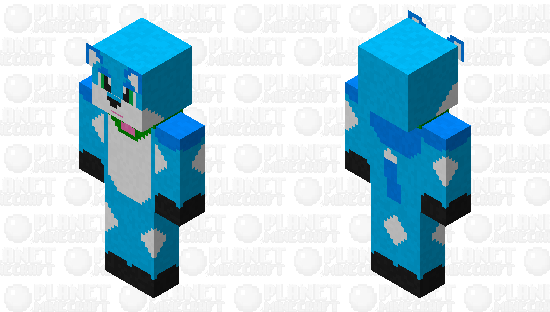 furry blue Wolf Minecraft Skin