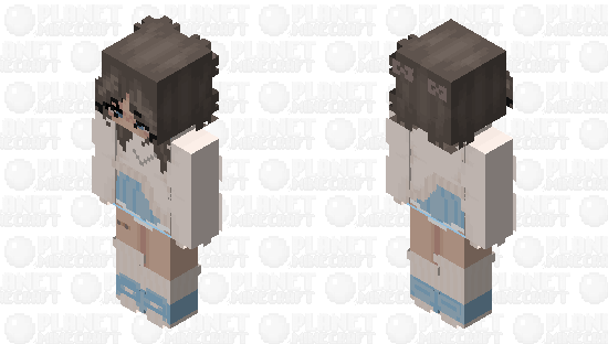 White n blue Minecraft Skin