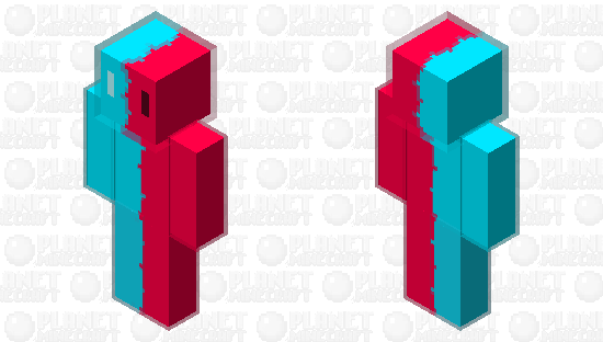 half red half blue(transparent) Minecraft Skin
