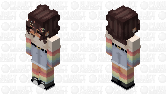 Rainbow Outfit Girl Minecraft Skin