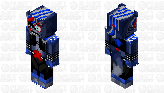 glamrock twisted silver wolf Minecraft Skin