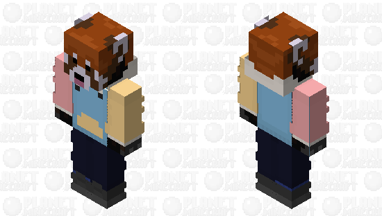 The RedPanda BabyBlue Multi-Color Minecraft Skin