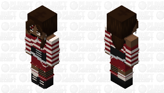 red n black alt? edgy?? goth??? person Minecraft Skin