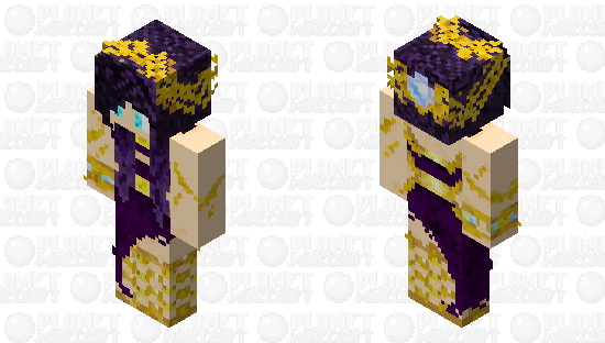Deep Purple Cloth Gold Jewelry Pearl Minecraft Skin