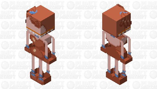Orange Raptor Long Legs Minecraft Skin