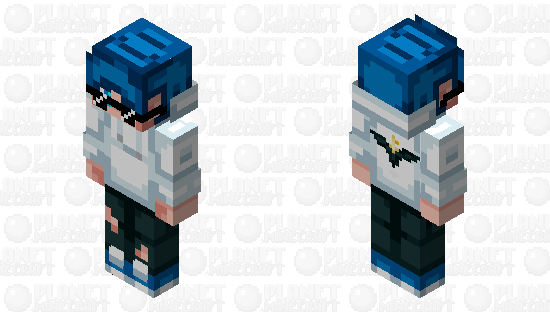 full potential glass wearing blue haired boy Minecraft Skin