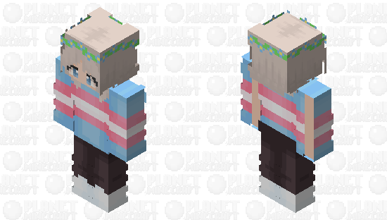 Trans Girl With Flower Crown Minecraft Skin