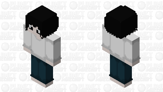 L Lawliet Death Note HD SKIN (made by HendricK sHaDoW) Minecraft Skin