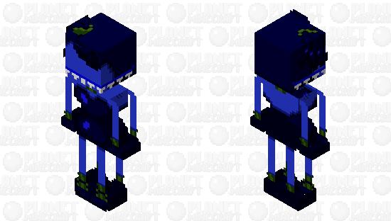 Midnight Blue Raptor Long Legs Minecraft Skin