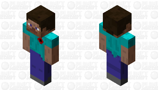 Steve with a poppy Minecraft Skin