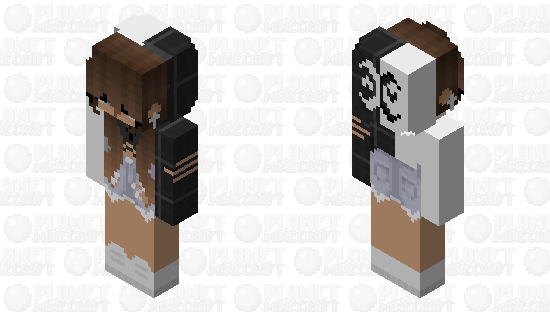 Heart hoodie 🤍🖤 Minecraft Skin