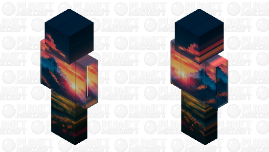 Mountainscape sunset Minecraft Skin