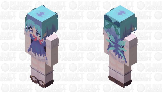 cirno - touhou project (green ribbon) (128x) Minecraft Skin