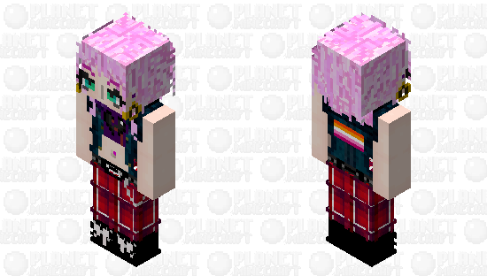 80's Mullet Lady With Sunset Lesbian Flag Jacket (128x) Minecraft Skin