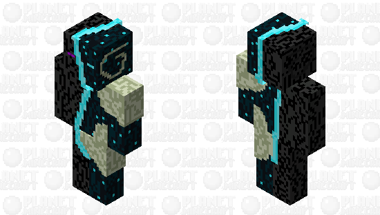 Enderman transforms into a Sculk Enderman Minecraft Skin