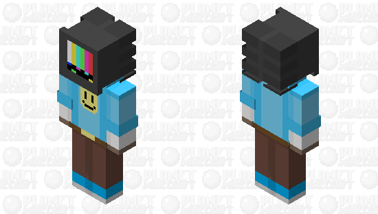 Rainbow TV Head Minecraft Skin
