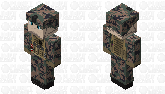 Marpat Woodland Marine Minecraft Skin