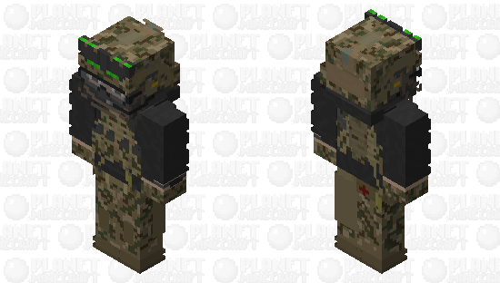 Half Multicam QUAD-NVG Kit x128 (Black) Minecraft Skin