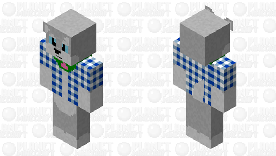 blue shirt wolf Minecraft Skin