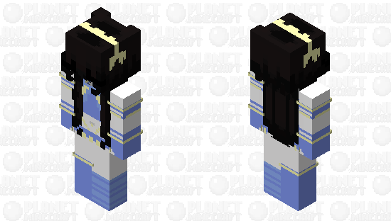 Hd Blue And Yellow Faceless Girl Minecraft Skin