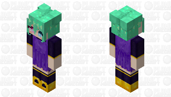 green hair Minecraft Skin