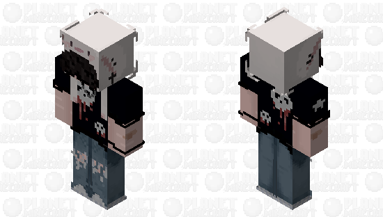 emo punk skin bunny hat with skeleton black shirt Minecraft Skin