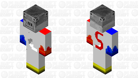 Cool skin with blast furnace on its head Minecraft Skin