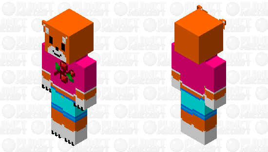 Pink Fox 2 Minecraft Skin