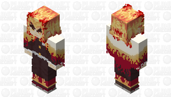 Rengoku Kyojuro w/ Cape HD - Demon Slayer (Kimetsu no Yaiba) Minecraft Skin