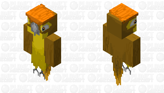 Brown parrot with orange tuft Minecraft Skin
