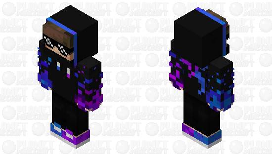Beautiful Blue and Purple Skin With Glasses (My Skin) Minecraft Skin