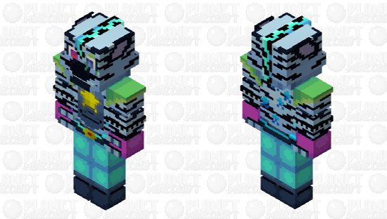 Zander The Glamrock Zebra (Blacklight) Minecraft Skin