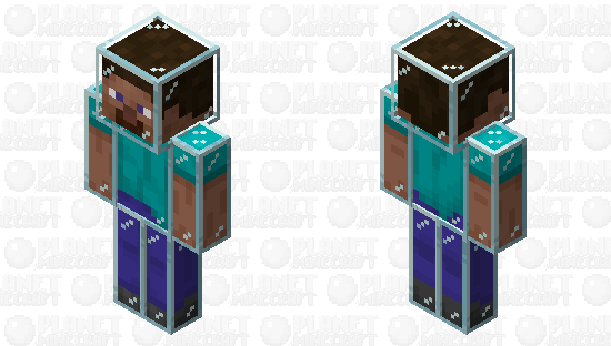 Steve wears Glass HD (MCBE) Minecraft Skin