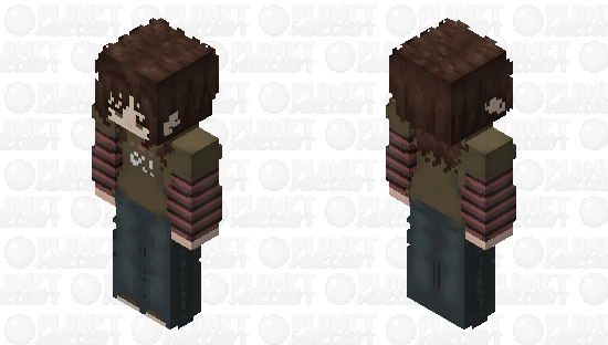 band tee striped | aesthetic girl Minecraft Skin