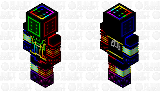 Command block skin neon elements Minecraft Skin