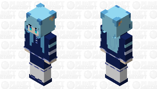 Luminous Skin - Blue girl skin Minecraft Skin
