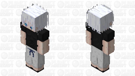 Satoru Gojo JJK / Jujutsu Kaisen - Black Shirt Minecraft Skin