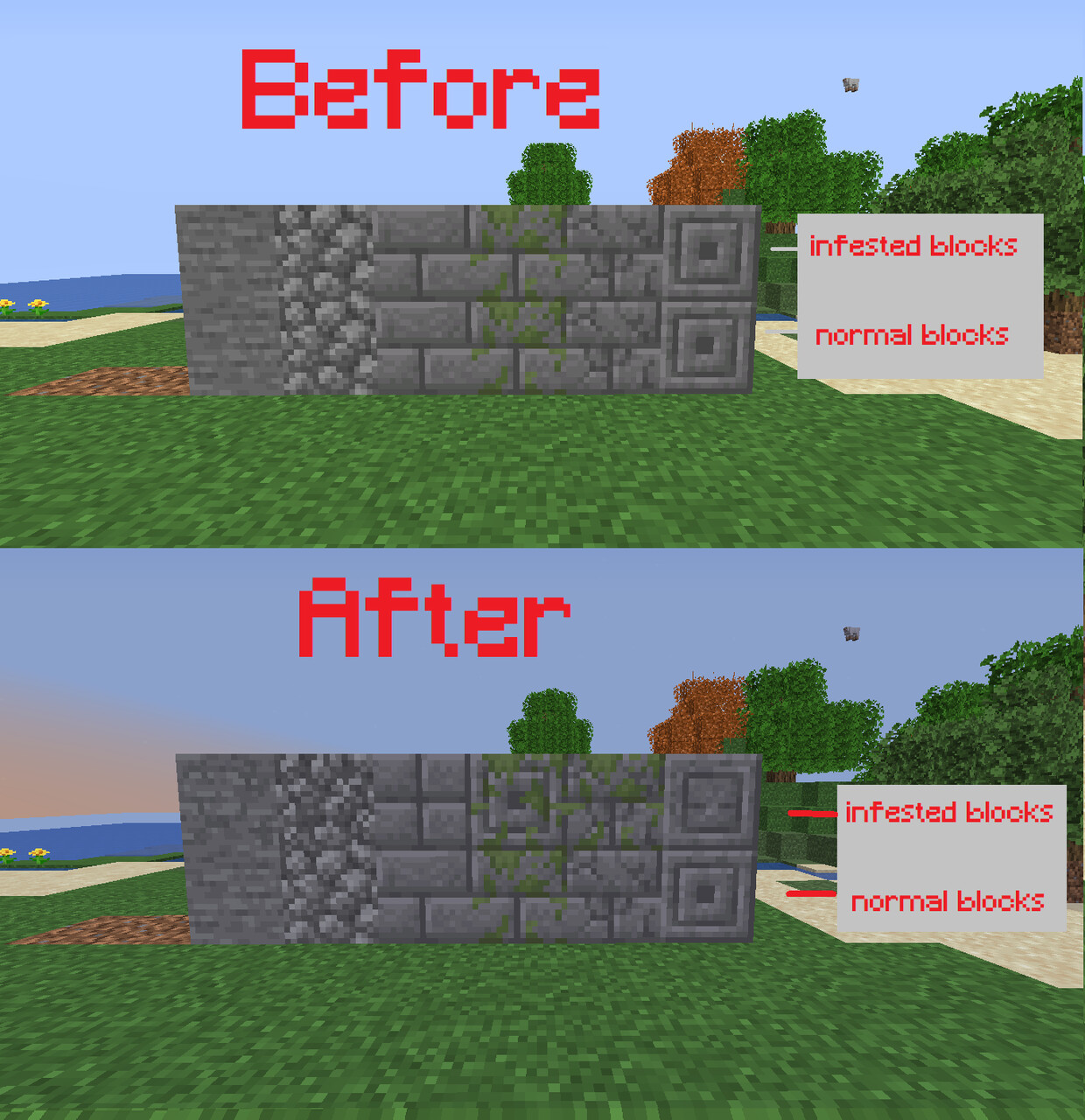 Better Infested Blocks Minecraft Texture Pack