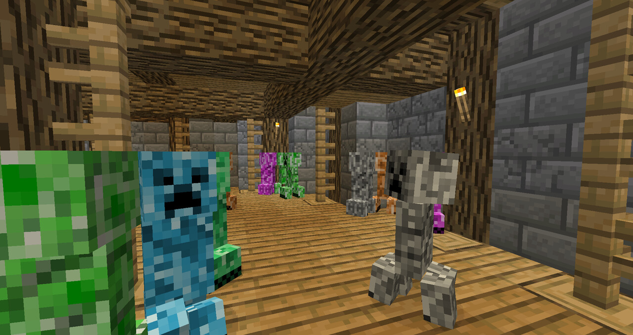 Colored Creepers (Optifine) Minecraft Texture Pack