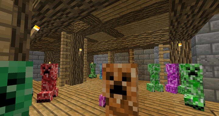 Colored Creepers (Optifine) Minecraft Texture Pack