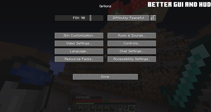 Better GUI and HUD Minecraft Texture Pack