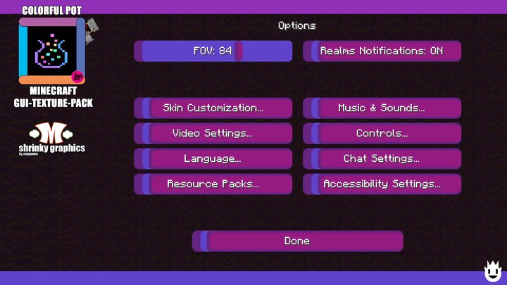 COLORFUL POT | GUI-TEXTURE-PACK 1.16 Minecraft Texture Pack